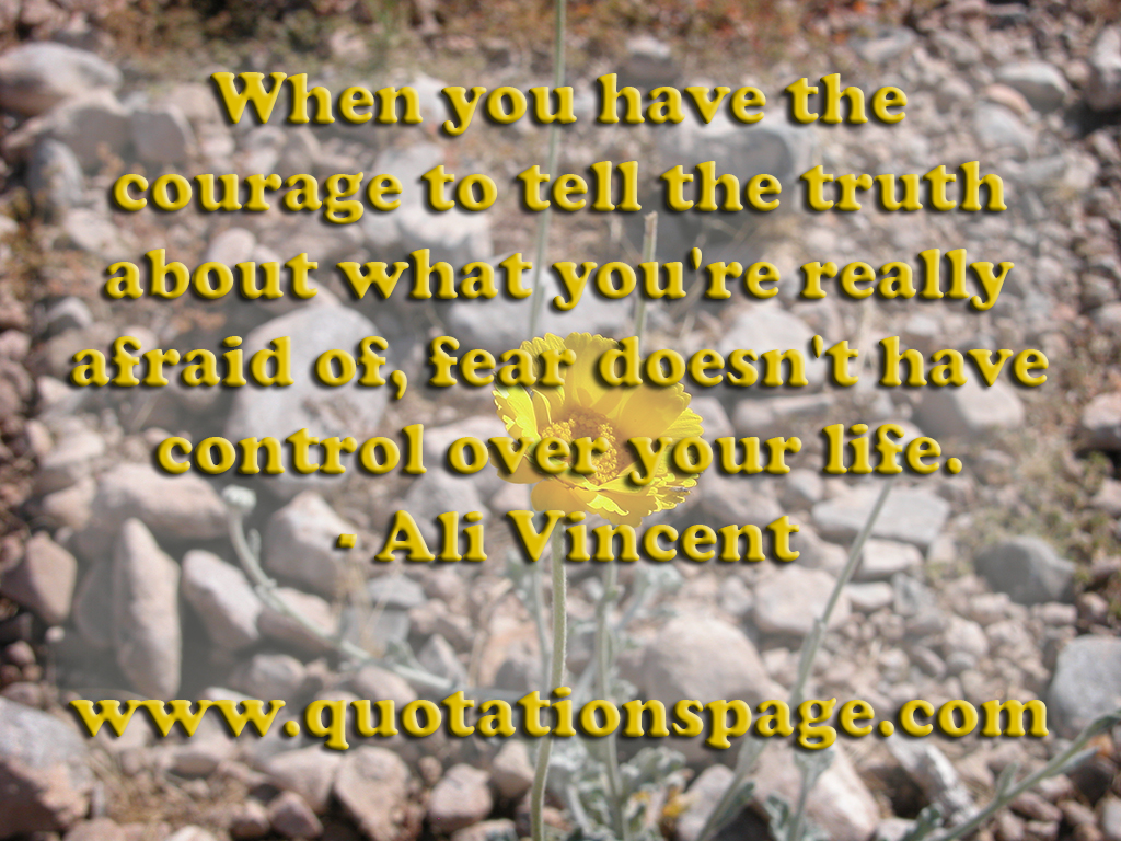 Quote Details: Ali Vincent: When you have the... - The Quotations Page